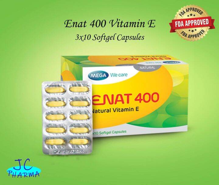 Authentic Enat Vitamin E 400 IU Softgel Capsules ( 30 capsules ...