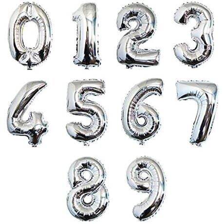 Silver Balon Angka 40cm Balon Nama Ulang Tahun Foil Huruf Balon Abjad ...