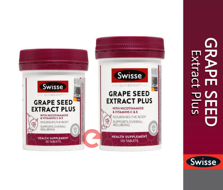 Swisse Ultiboost Grape Seed Extract Plus With Nicotinamide & Vitamin C & E Tablet ( 30S / 120S ...