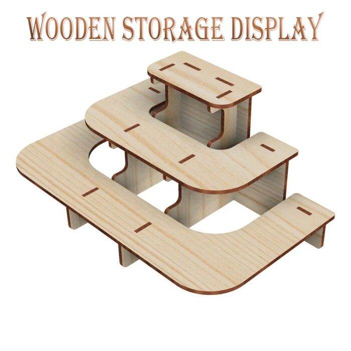 Premium Wooden Storage Display Meja Stand Kayu 3 Susun WS1 | Lazada ...