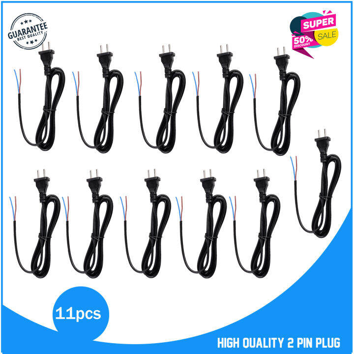 2 Pin Plug / Wire Replacement Power Cord Heavy Duty Power Supply Cable ...