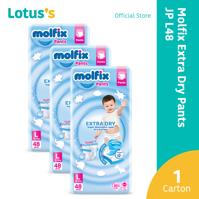 Molfix Extra Dry Pants JP L48pcs Jumbo Pack x3 Packs (1 Carton) | Lazada