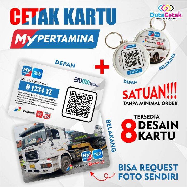 Kartu Bensin / Kartu My Pertamina/ ID Card / Dengan 8 Pilihan Desain ...