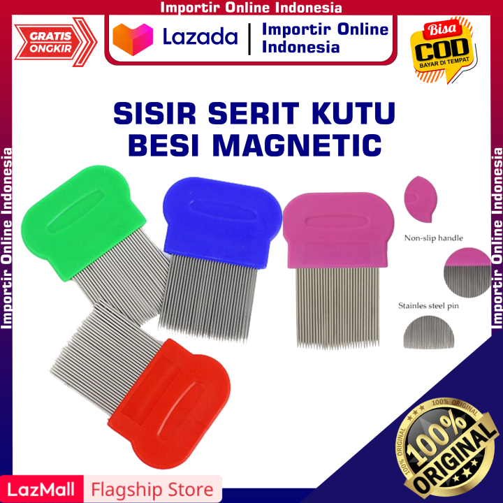 PROMO!! Sisir Serit Kutu Rambut Ampuh - Sirkut Serit Besi Magnet Kutu ...