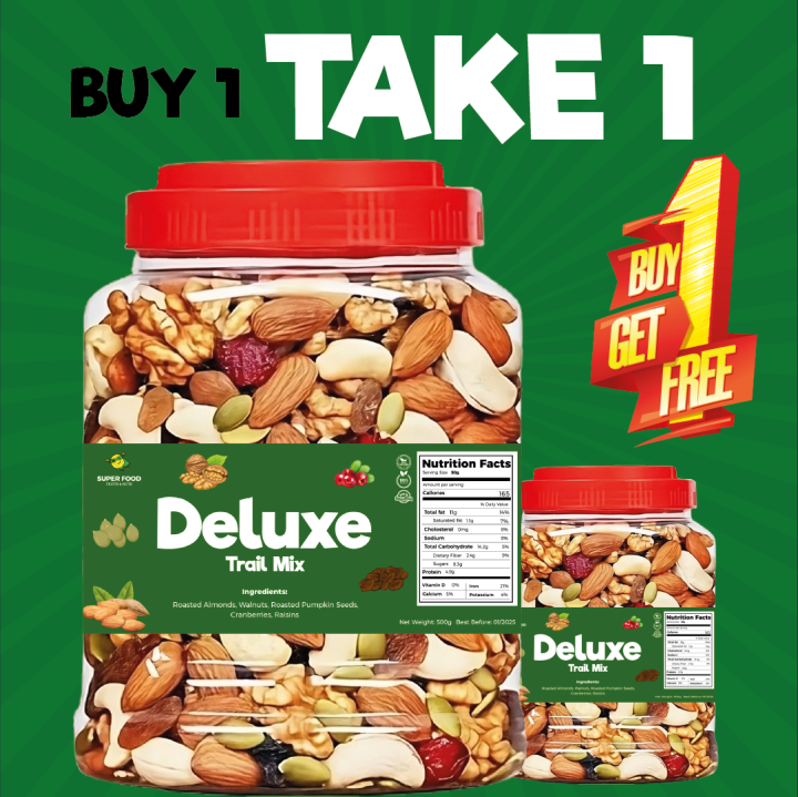 Superfood Deluxe Trail Mix Nuts Bottle ( Roasted Almond, Walnut ...