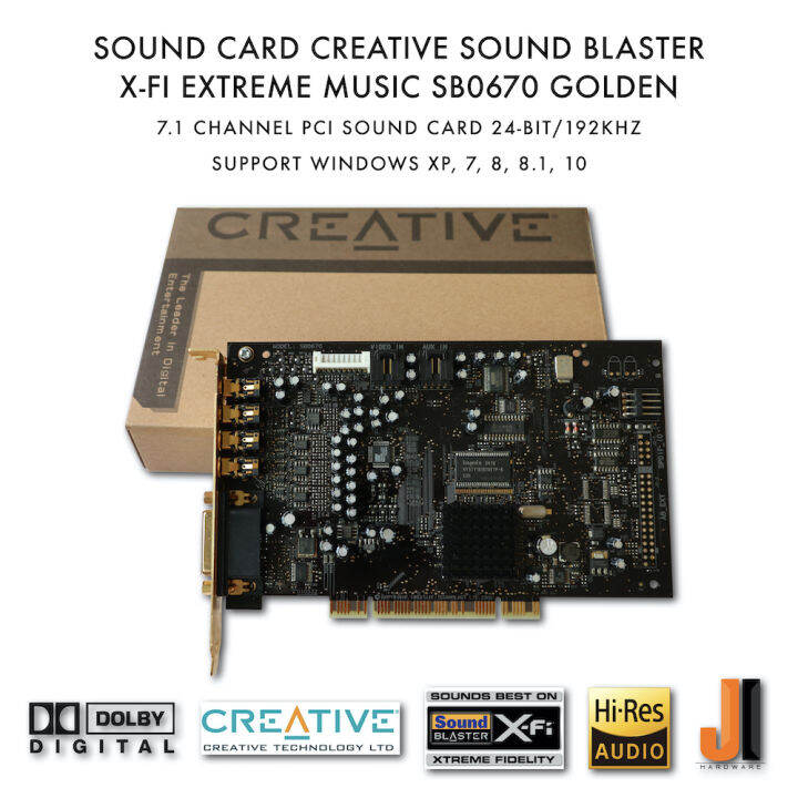Sound Card Creative Sound Blaster X-Fi XtremeMusic SB0670 7.1 Channel (PCI) Golden (Secondhand ...