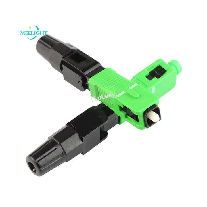 100pcs Optical Fiber Fast Connector SC APC FTTH Optical Fiber Connector Embedded Rubber-Covered ...