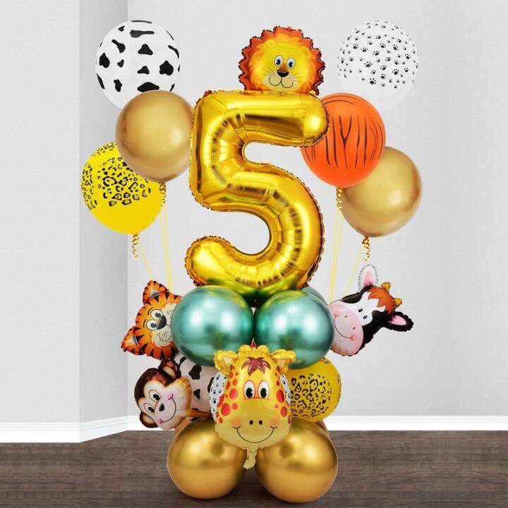 Jungle Animal Balloon Set 32inch Number Globos Jungle Safari Theme Kids ...