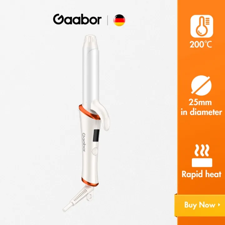 Gaabor Curling Iron Hair Curler Ceramic Coating Curling Wand (White ...