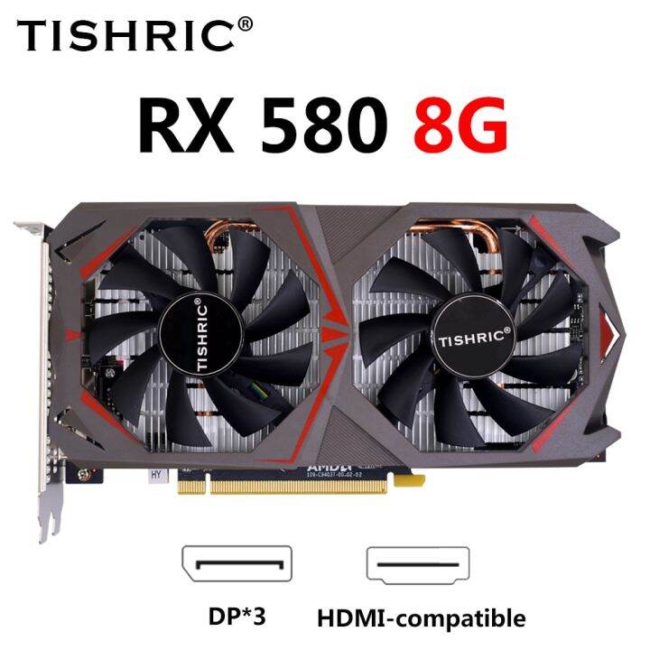 TISHRIC RX 580 8GB GDDR5 Video Card AMD Radeon RX580 8Gb 2048SP ...