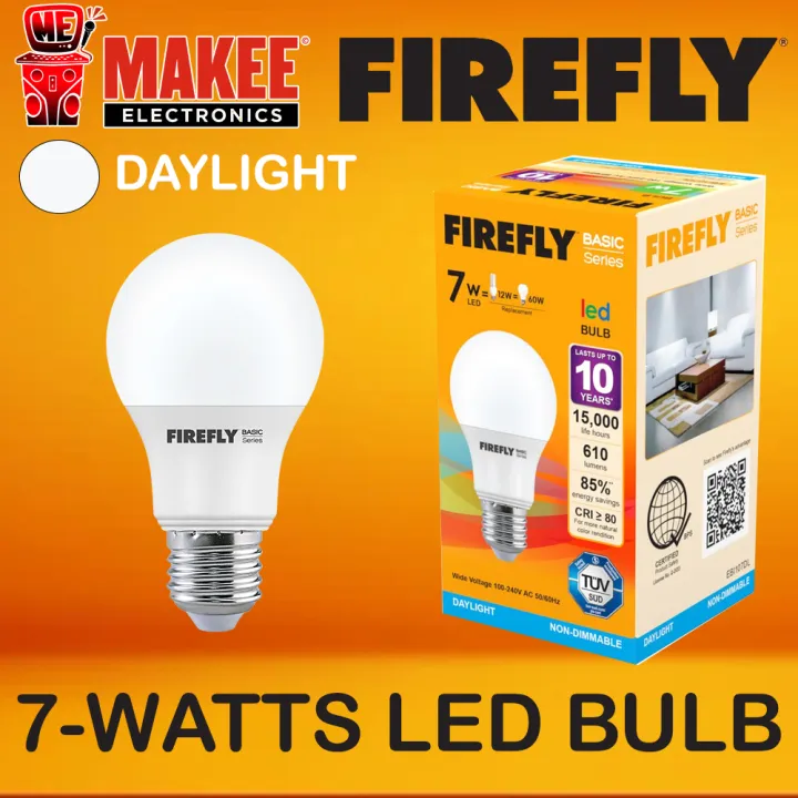 Firefly EBI107DL LED Light Bulb Daylight 7W Super Bright Energy Saver ...