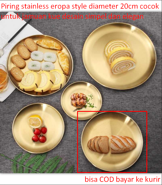 Piring stainless eropa style diameter 20cm cocok untuk jamuan kue ...