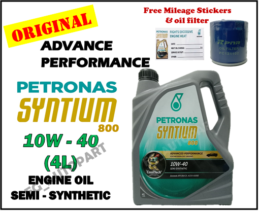 ORIGINAL PETRONAS SYNTIUM 800 10W40 4L SEMISYNTHETIC ENGINE OIL | Lazada