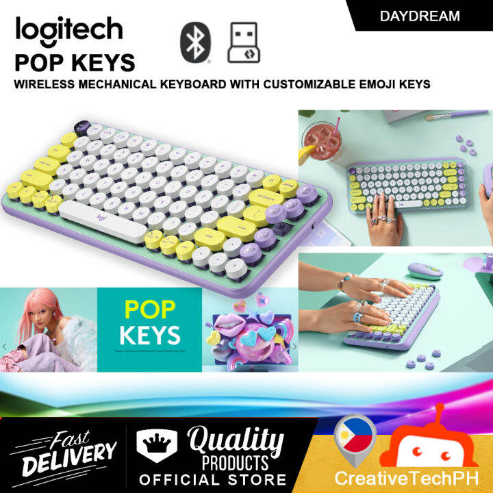 Logitech POP Keys - Daydream, Mechanical Wireless Keyboard with ...