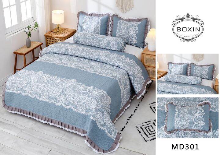 Cadar Patchwork Queen 3IN1 and 6IN1 Ropol Sulam Lace Blanket Bedsheet ...
