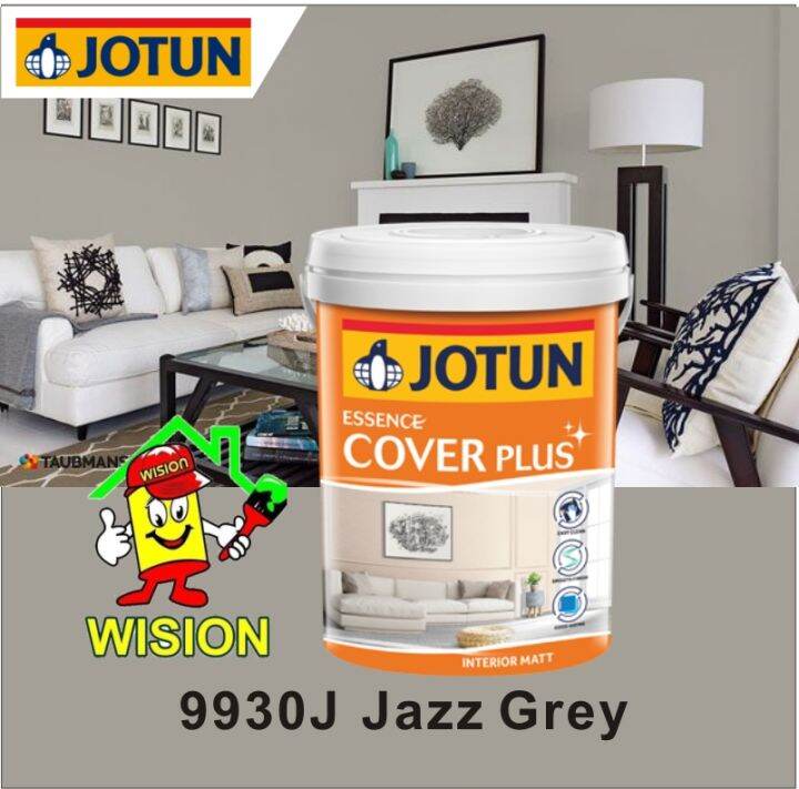 9930J JAZZ GREY 1L / 5L /15L JOTUN Essence Cover Plus ( Matt ) / INTERIOR PAINT / Cat Rumah ...