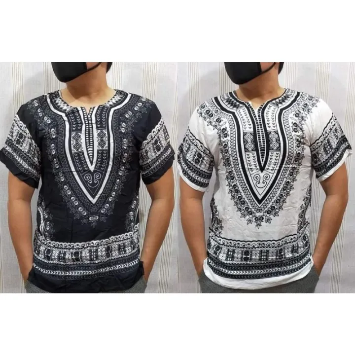 Kukuh/Halumna Black and White Dashiki Shirt/Indian/Batik/Bohemian/Boho ...