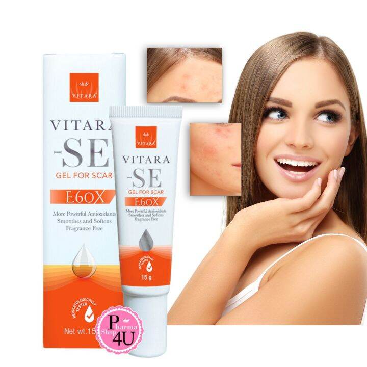 VITARA SE Gel For Scar E60X 15 g. ไวทาร่า เอสอี เจล เจลทาแผลเป็น ...
