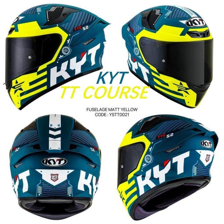 KYT FUSELAGE MATT YELLOW TT COURSE FULL FACE HELMET | Lazada