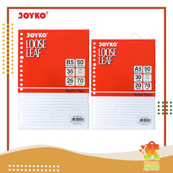 NA JOYKO Loose Leaf Isi Kertas File Binder Bergaris / Refill Isi Binder Garis A5 B5 | Lazada ...