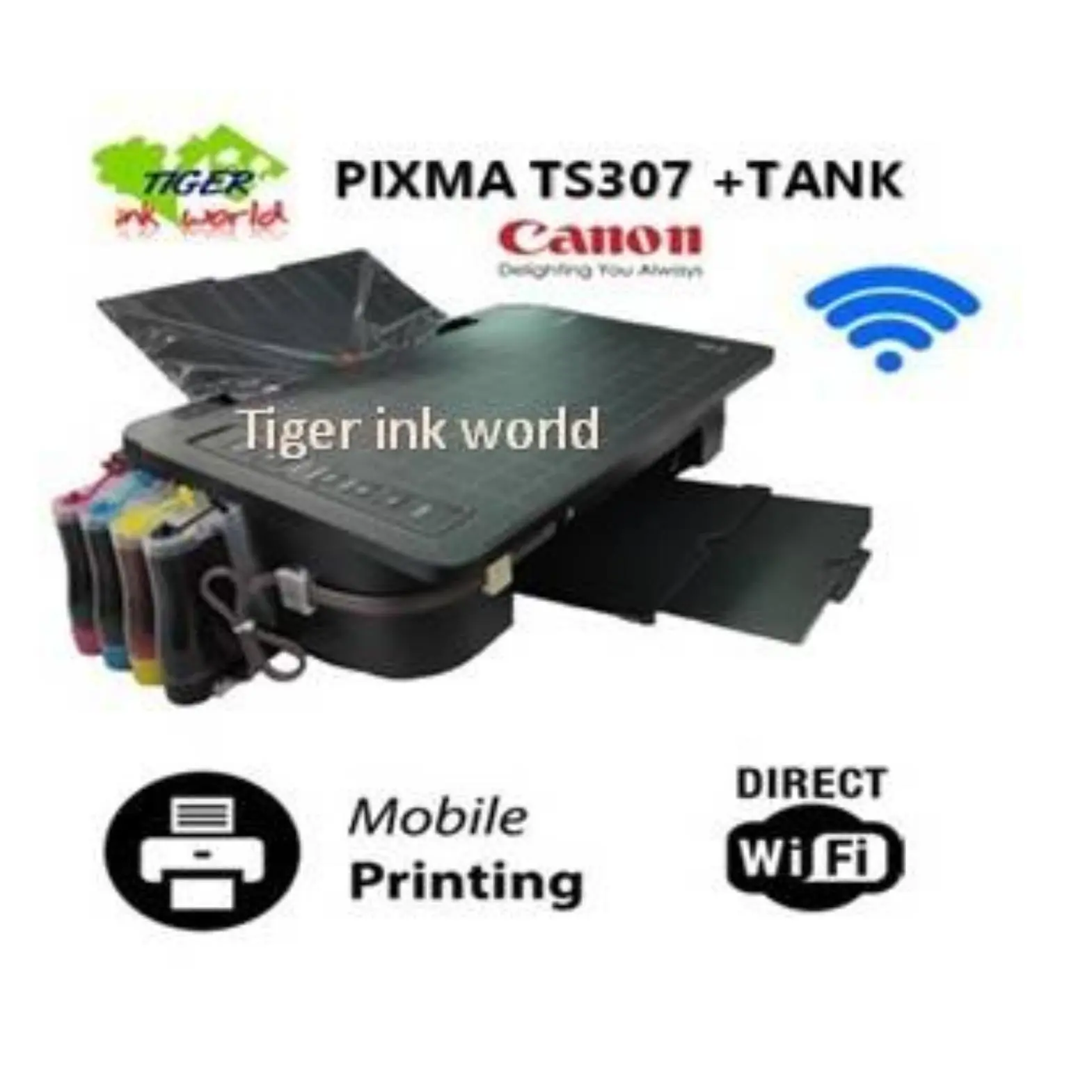 Printer Canon Pixma TS307 +Tank WIFI สีดำสนิท One | Thisshop