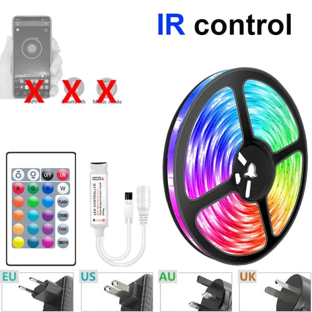 WIFI Voice Control RGB LED Strip Light 5050 Bluetooth-compatible Luces ...
