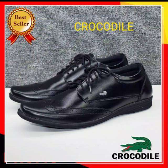 Sepatu Kantor Pria Crocodile Pantofel Formal Kerja Dinas Pesta Kulit ...