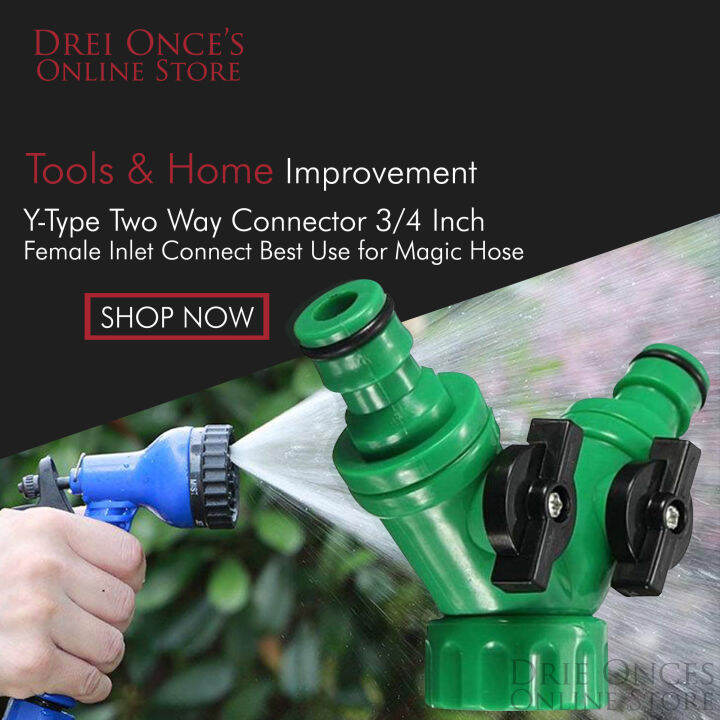 Y-Type Two Way Connecter - Hose Splitter Switch Garden Watering Drip ...