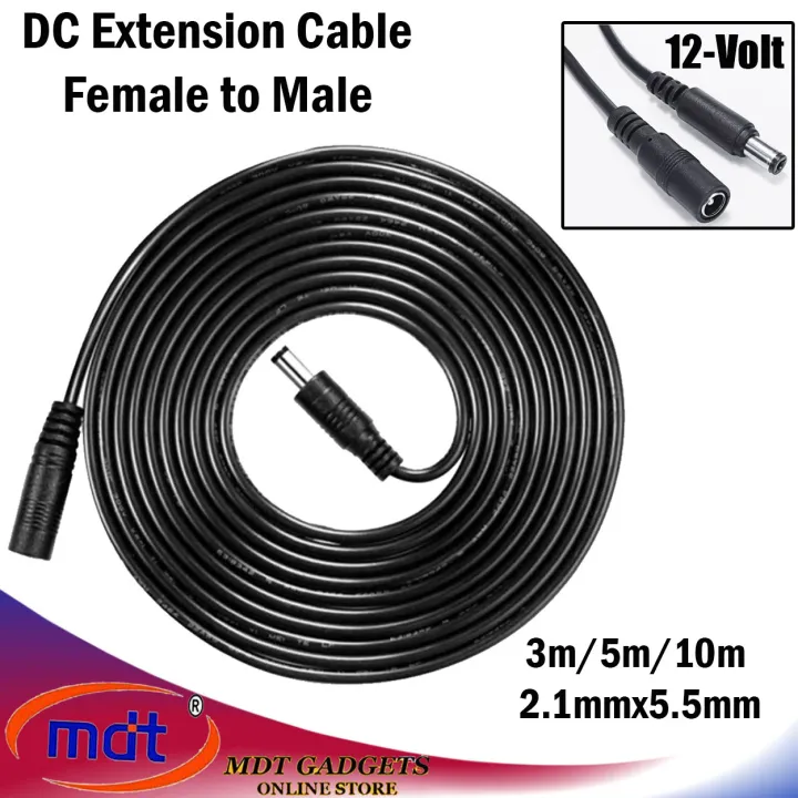 DC 12V Power Extension Cable Cord 3/5/10m 5.5x2.1mm Plug Wire for CCTV ...