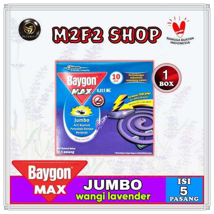 Obat Nyamuk Bakar Baygon MAX Jumbo Lavender Ungu Sachet - 150 gr ...