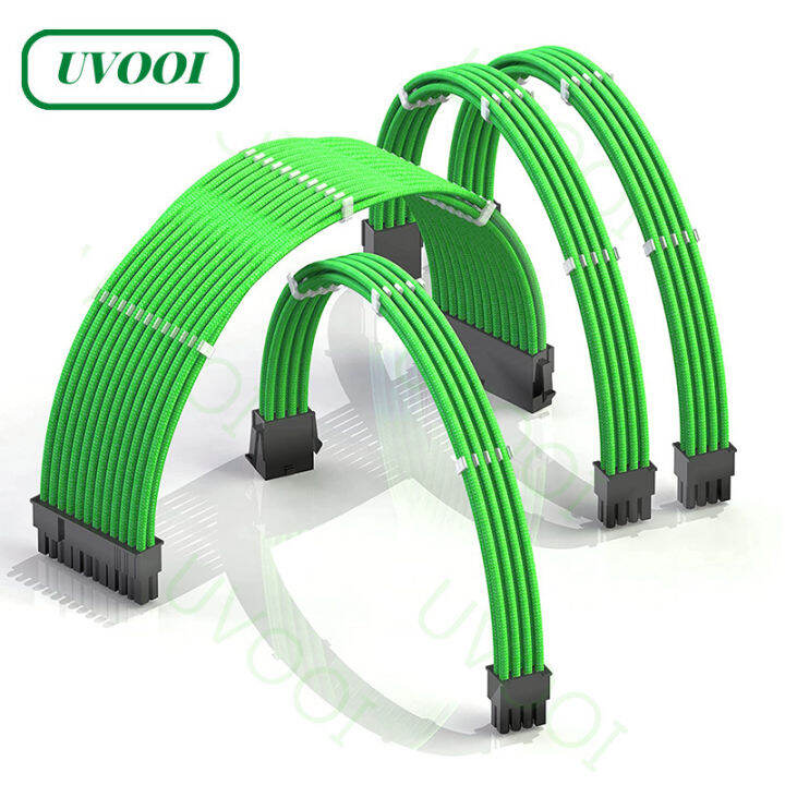 Hug PSU EXTENSION สายเคเบิล SATA CABLE 18AWG 24Pin ATX 8(4 4) PIN EPS 8 ...