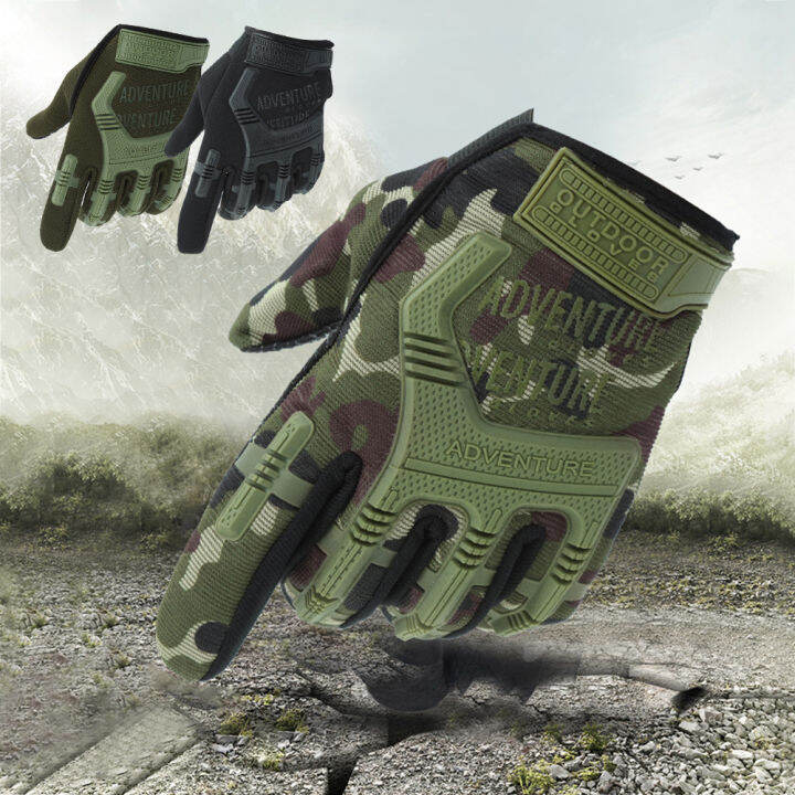 Huankai ถุงมือยุทธวิธีสำหรับผู้ชาย,ถุงมือเต็มนิ้วถุงมือปีนเขาคอมแบตถุงมือป้องกันสำหรับฝึกซ้อมทำ ...