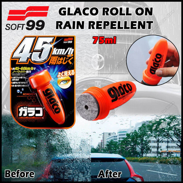 FREE GIFT Soft 99 / Soft99 Glaco Roll On Car Screen and Window Wax Coating Repellent 75ml ...
