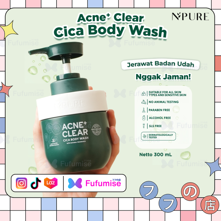 NPURE Acne+ Clear Cica Body Wash | Sabun Mandi untuk Kulit Berjerawat ...