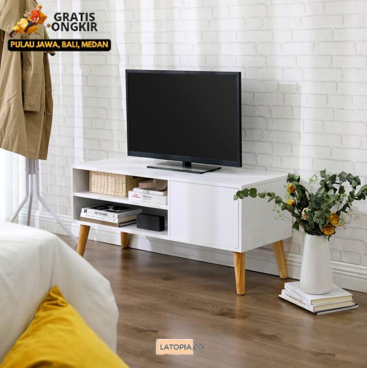 Meja TV Simple Elegan Panjang 120 Lebar 30 Tinggi 60 Cm Tebal 4 Cm ...