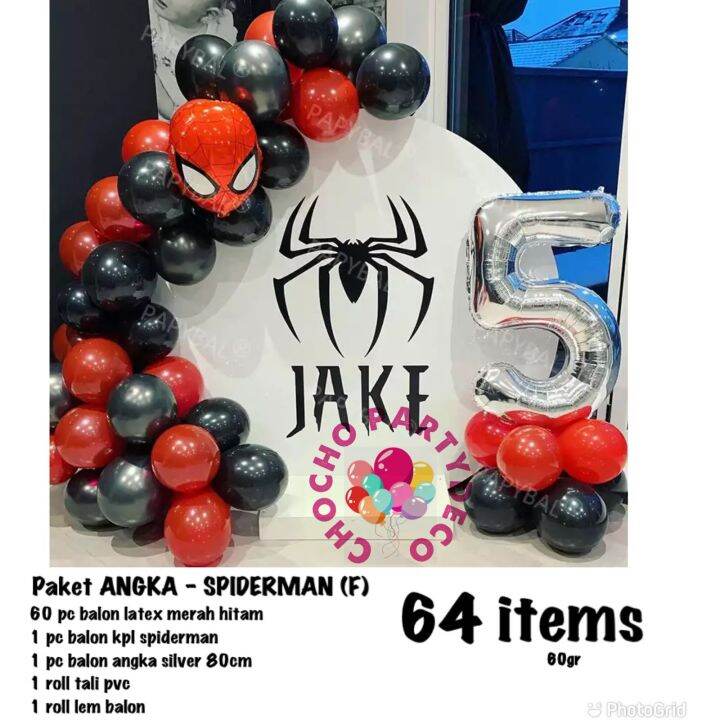 Dekorasi Ulang tahun Spiderman - Paket karakter spiderman Angka (F ...
