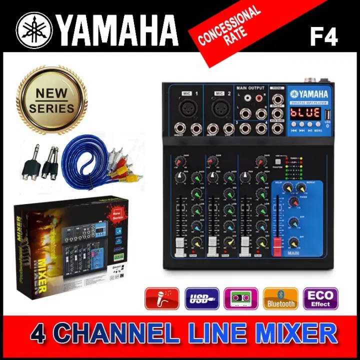 【Local Stock】 YAMAHA Mixer F4 4channels Bluetooth EchoEffect USB Mp3 Player | Lazada PH