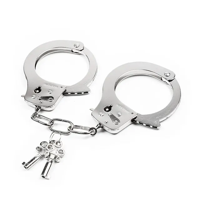 Professional Police Handcuffs Hinged Clamp Military Stainless Steel ...
