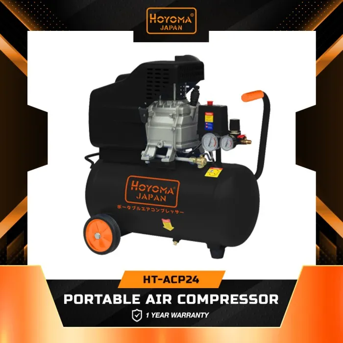 hoyoma Japan Authentic 24L Air Compressor Portable Oil Noise Less HT ...