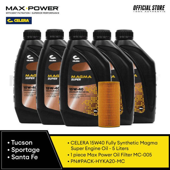 CELERA Magma Super 15W40 Premium Car Engine Oil JM07009 + MAX Power Oil ...