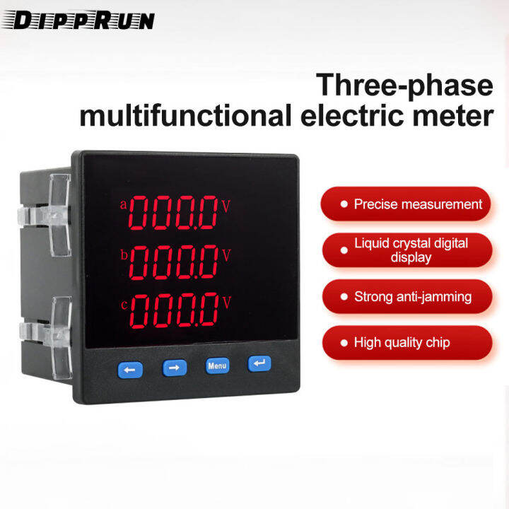 DIPPRUN 3 Phase Voltage Meter AC 220V Digital Voltmeter LED Display ...