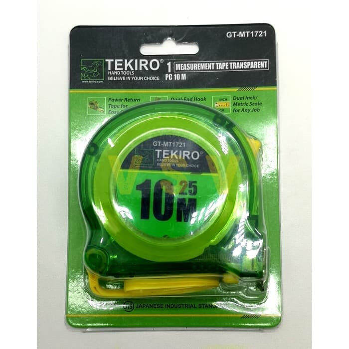 AK * Tekiro Meteran 10m transparan / measuring tape 10m transparan ...