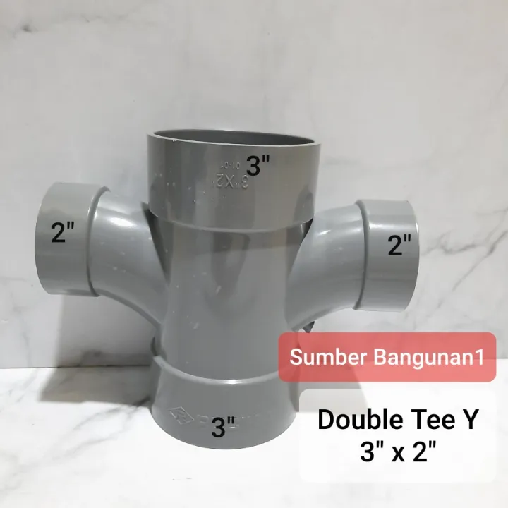 Double Tee y 3 x 2 sambungan pipa pralon reduser reducer 3x2 Rucika ...