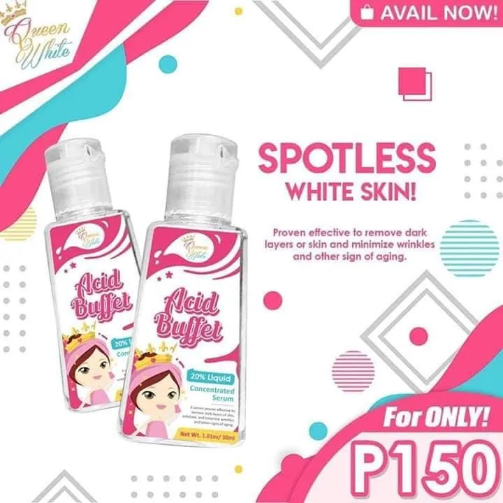 QueenWhite ACID BUFFET concentrated serum for skin whitening | Lazada PH