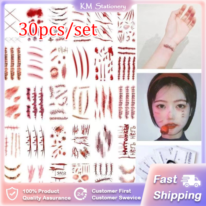 Halloween Fake Tattoo Face Sticker /Spider Web Scar Tattoo Face ...