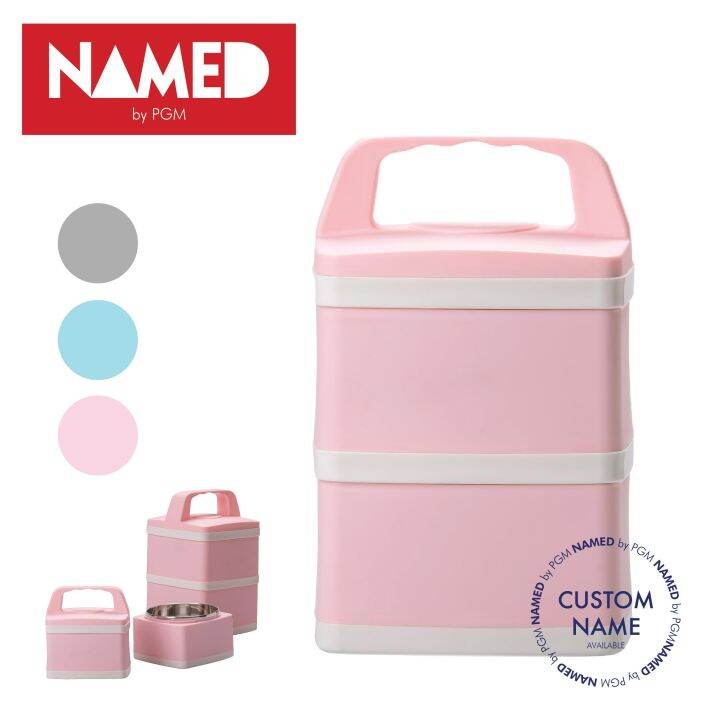 Customisable Two Tier Lunch Box Cute Pastel Color 2 level Lunch Box ...
