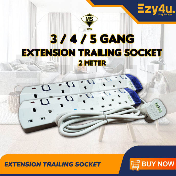 3Gang 4Gang 5Gang Extension Socket Trailing Socket with SIRIM 100% Full ...