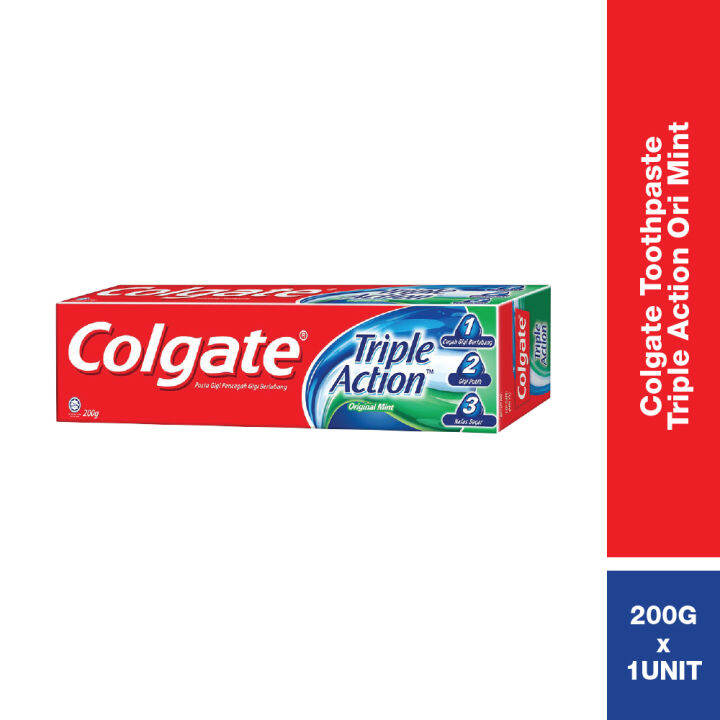 COLGATE TOOTHPASTE TRIPLE ACTION ORI MINT 200G | Lazada