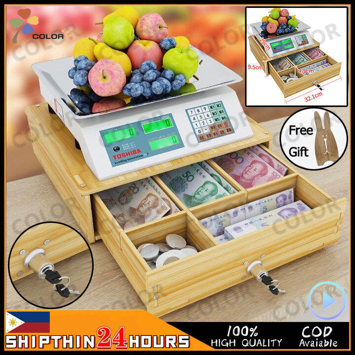 New Metal Cash Box Cashier Cash Box with Money Tray and Key Money Safe ...