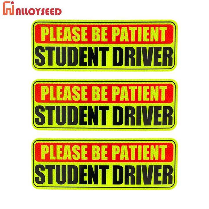 3Pcs New Driver Safety Signs High Reflective Novice Driver Sticker Red ...